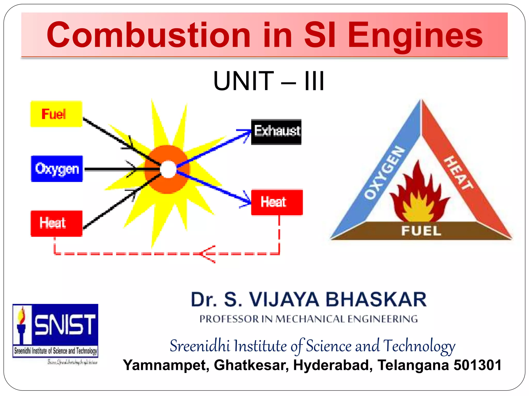 Combustion SI Engines - Unit-III | PPTX