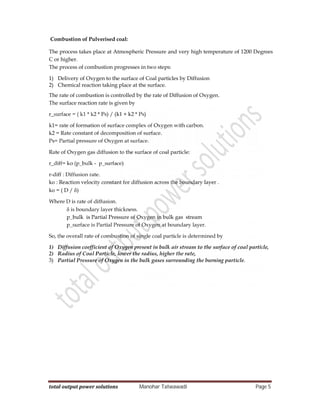 Pulverised Coal Combustion theory | PDF