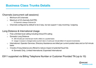Comcast Business Class Trunks Pri Customer Presentation 0911 (2) | PDF