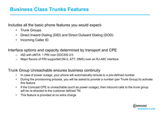 Comcast Business Class Trunks Pri Customer Presentation 0911 (2) | PDF