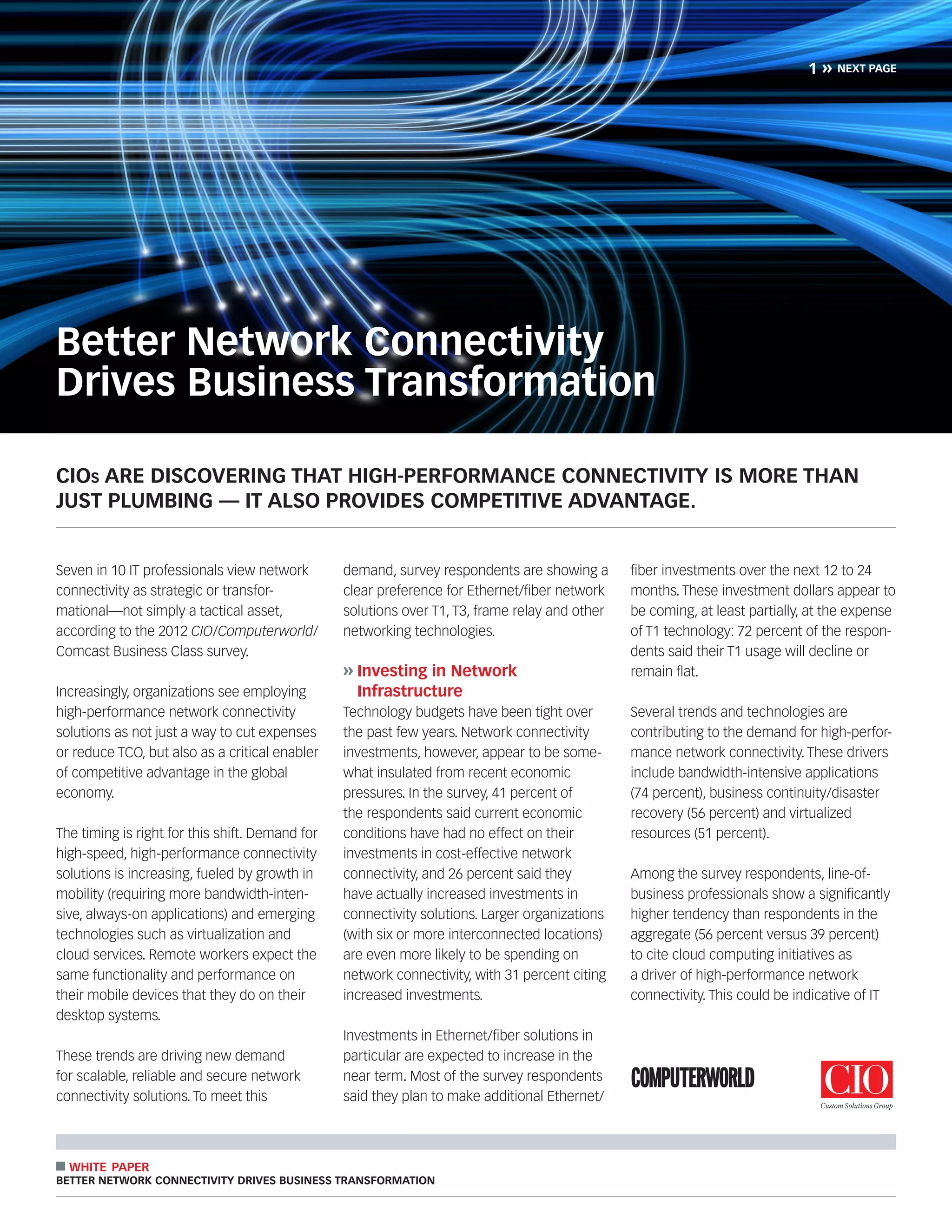 Comcast Metro E Strategic White Paper | PDF