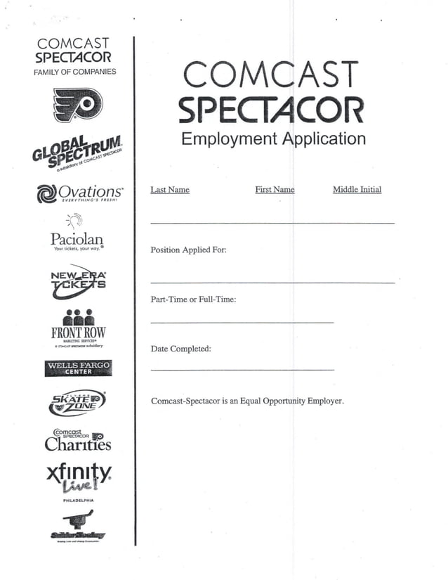 Comcast Spectacor application | PDF
