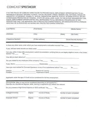 Comcast Spectacor application | PDF