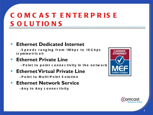 Comcast Business Class Ethernet | PPT