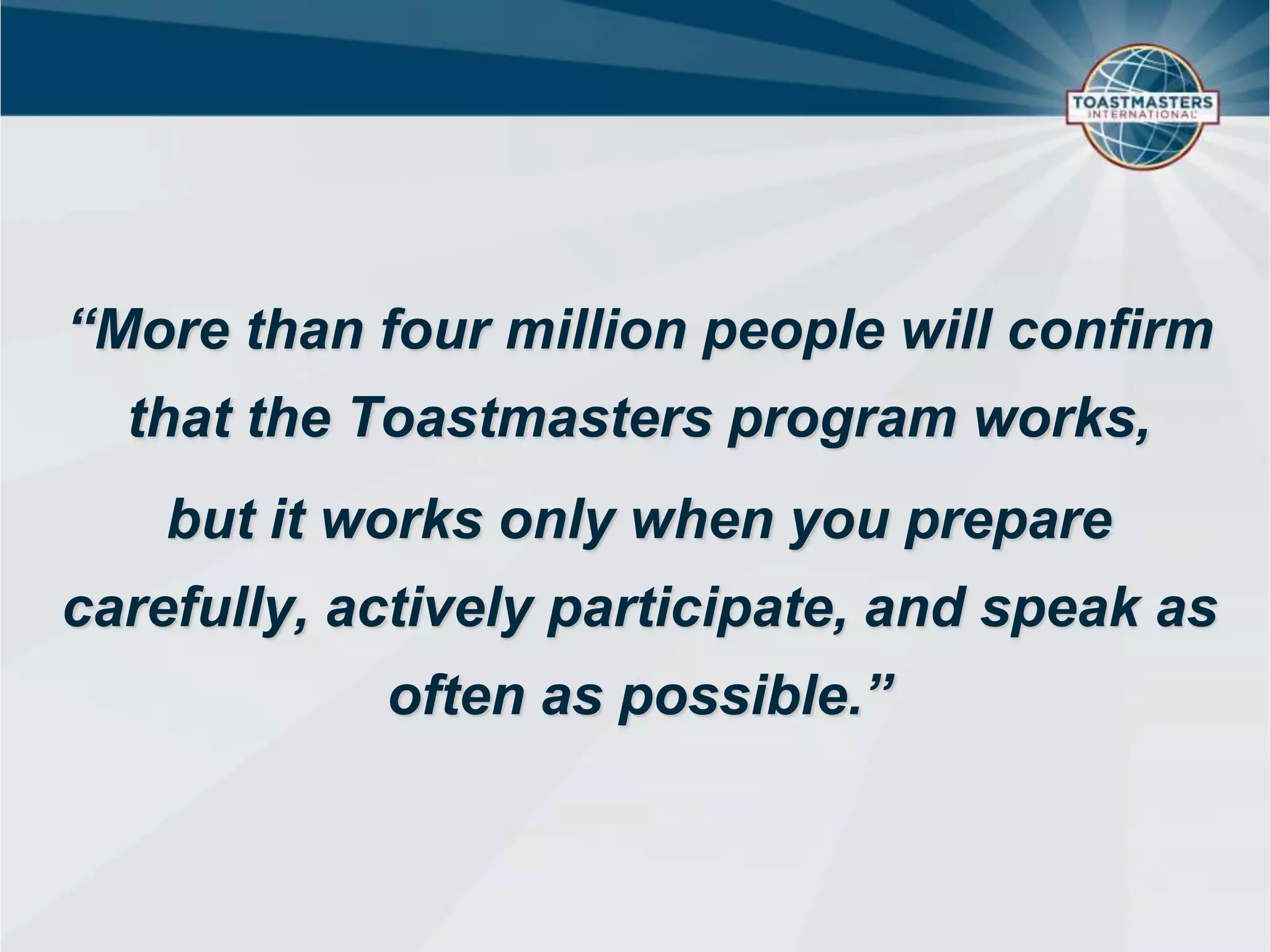 Toastmasters Education Program - Communication Track | PPT