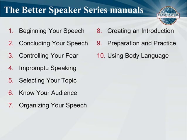 Toastmasters Education Program - Communication Track | PPT