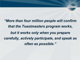 Toastmasters Education Program - Communication Track | PPT