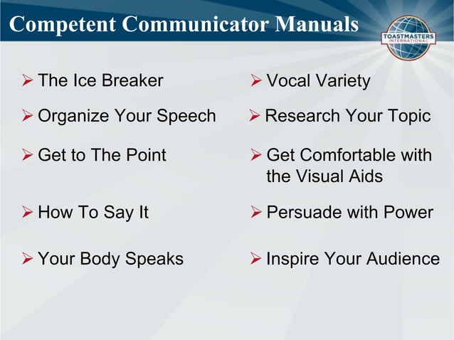 Toastmasters Education Program - Communication Track | PPT