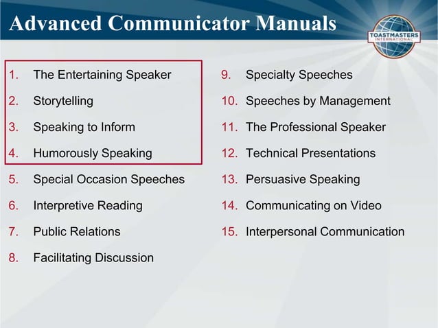 Toastmasters Education Program - Communication Track | PPT