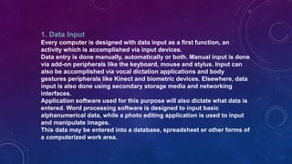 COMPUTER FUNCTIONS | PPTX | Data Storage and Warehousing | Computing