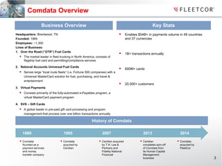 Comdata Acquisition Presentation 2014 acquisition | PDF