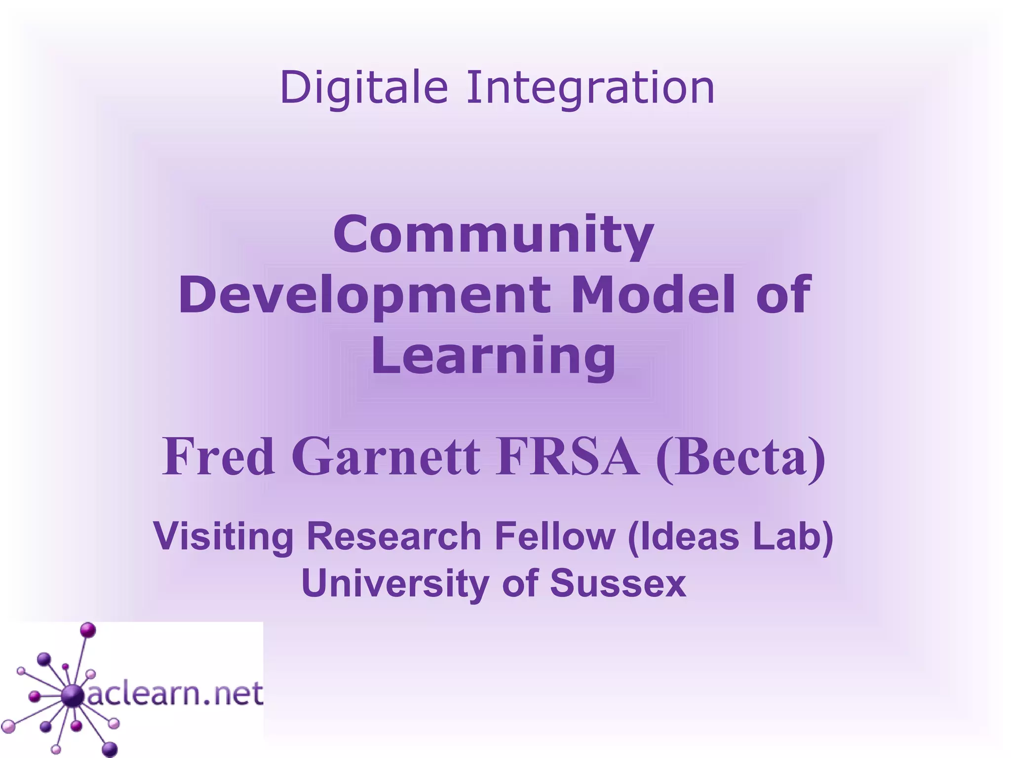 Community Development Model of Learning | PPT