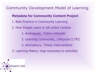 Community Development Model of Learning | PPT