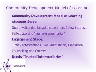 Community Development Model of Learning | PPT