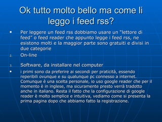 Come Usare I Feed Rss | PPT