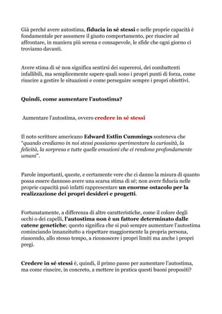 Come aumentare l'autostima | PDF | Mental Health | Diseases and Conditions