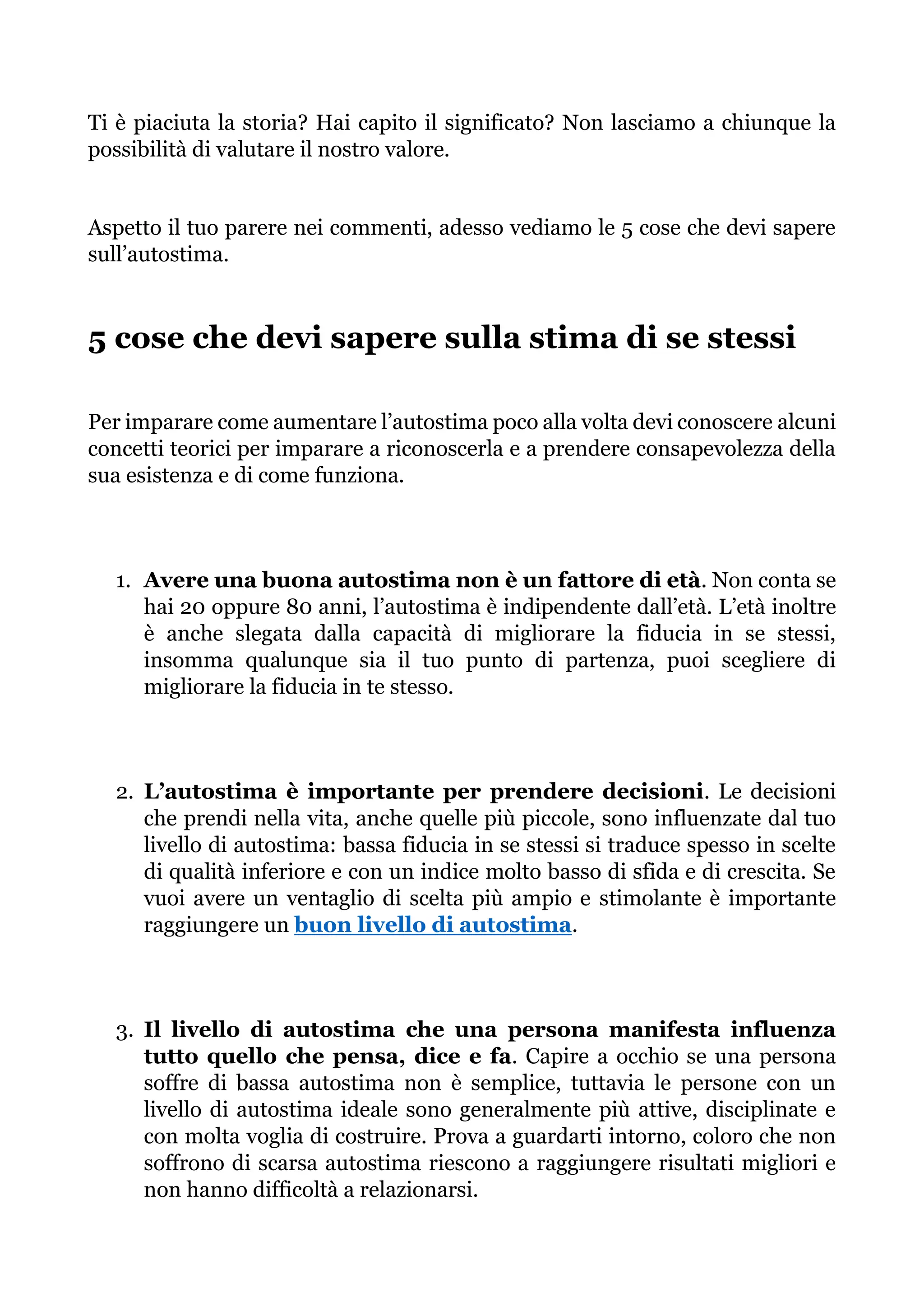 Come aumentare l'autostima | PDF