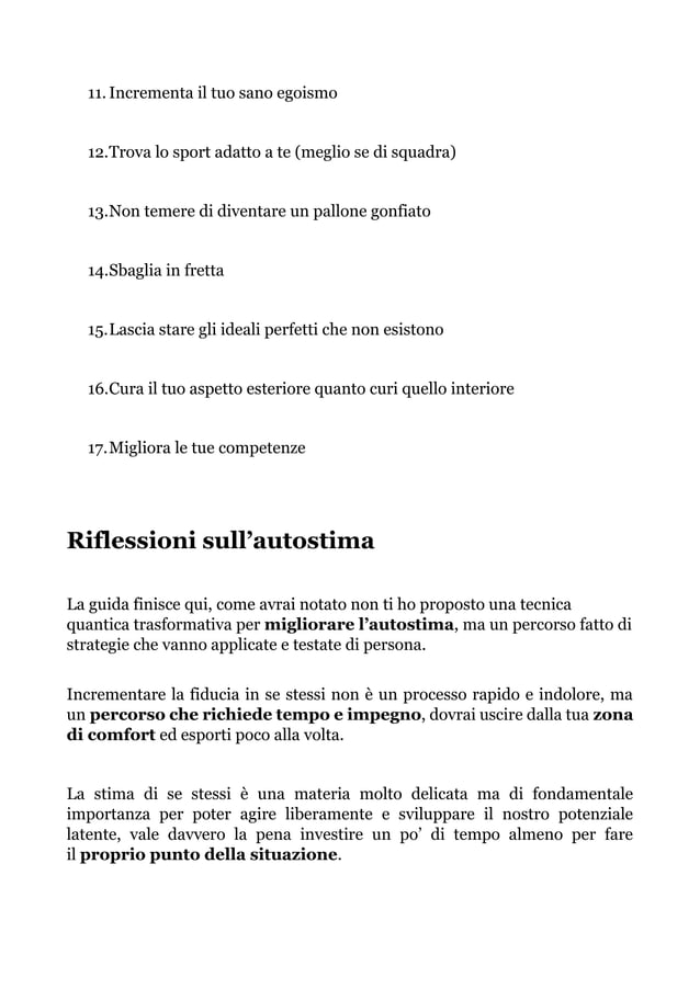 Come aumentare l'autostima | PDF