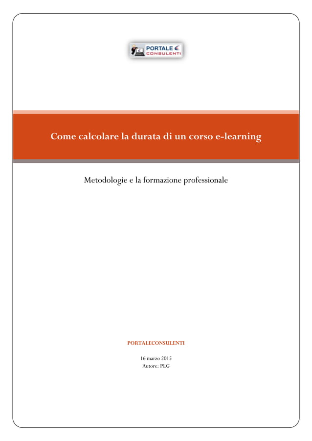 Come calcolare la durata di un corso elearning | PDF