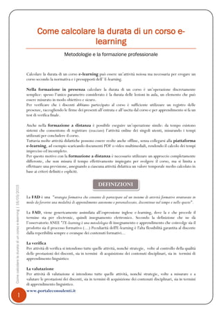 Come calcolare la durata di un corso elearning | PDF