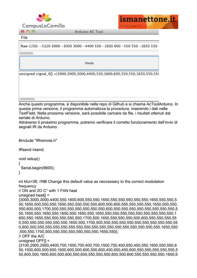 Come comandare il condizionatore di casa con arduino | PDF
