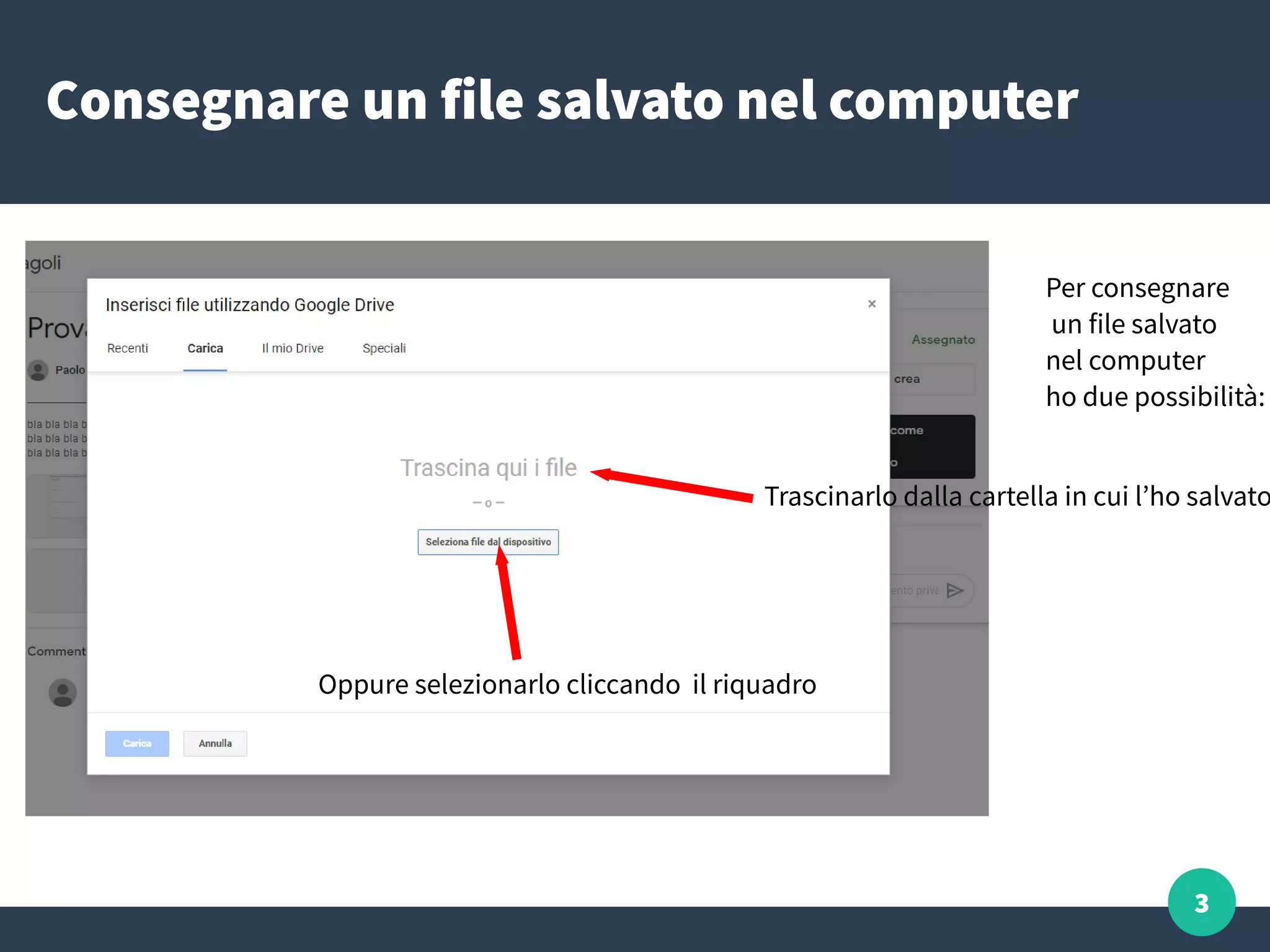 Come consegnare un compito in classroom | PPT