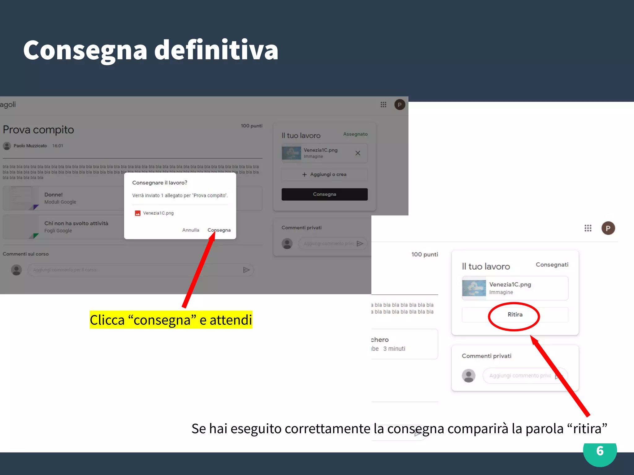 Come consegnare un compito in classroom | PDF