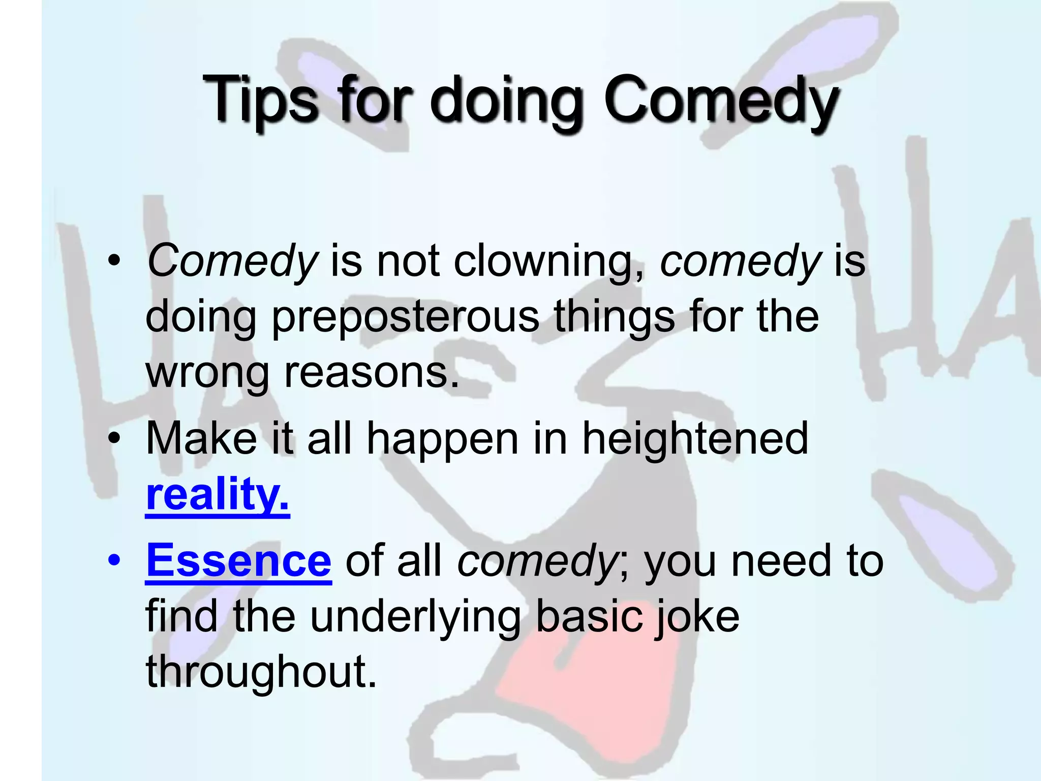 History, Types and Definition of Comedy | PPTX | Comedy | Genres