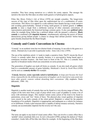 Comedy Conventions Essay. | PDF