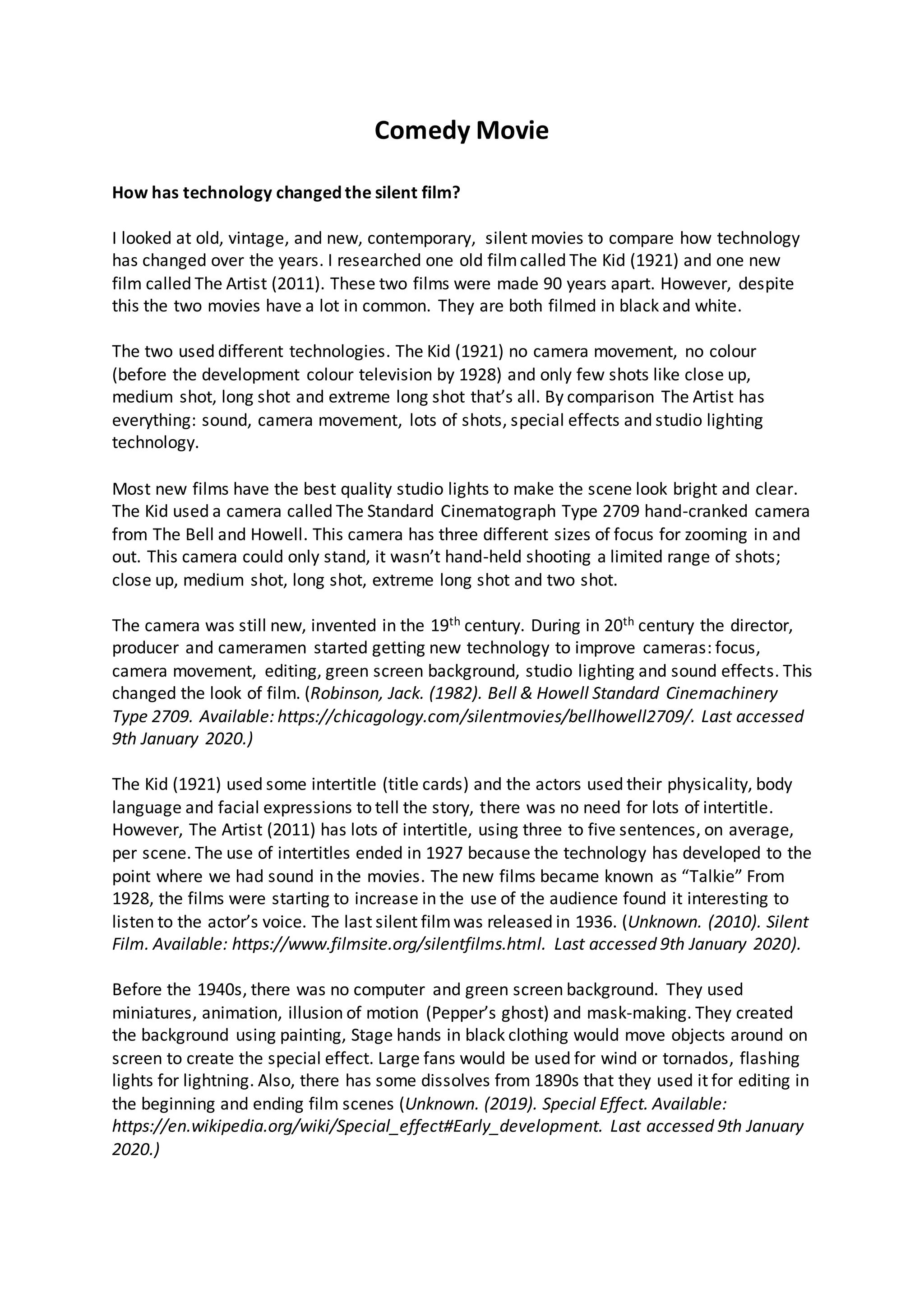 Comedy movie essay (spelling and grammar) | DOCX