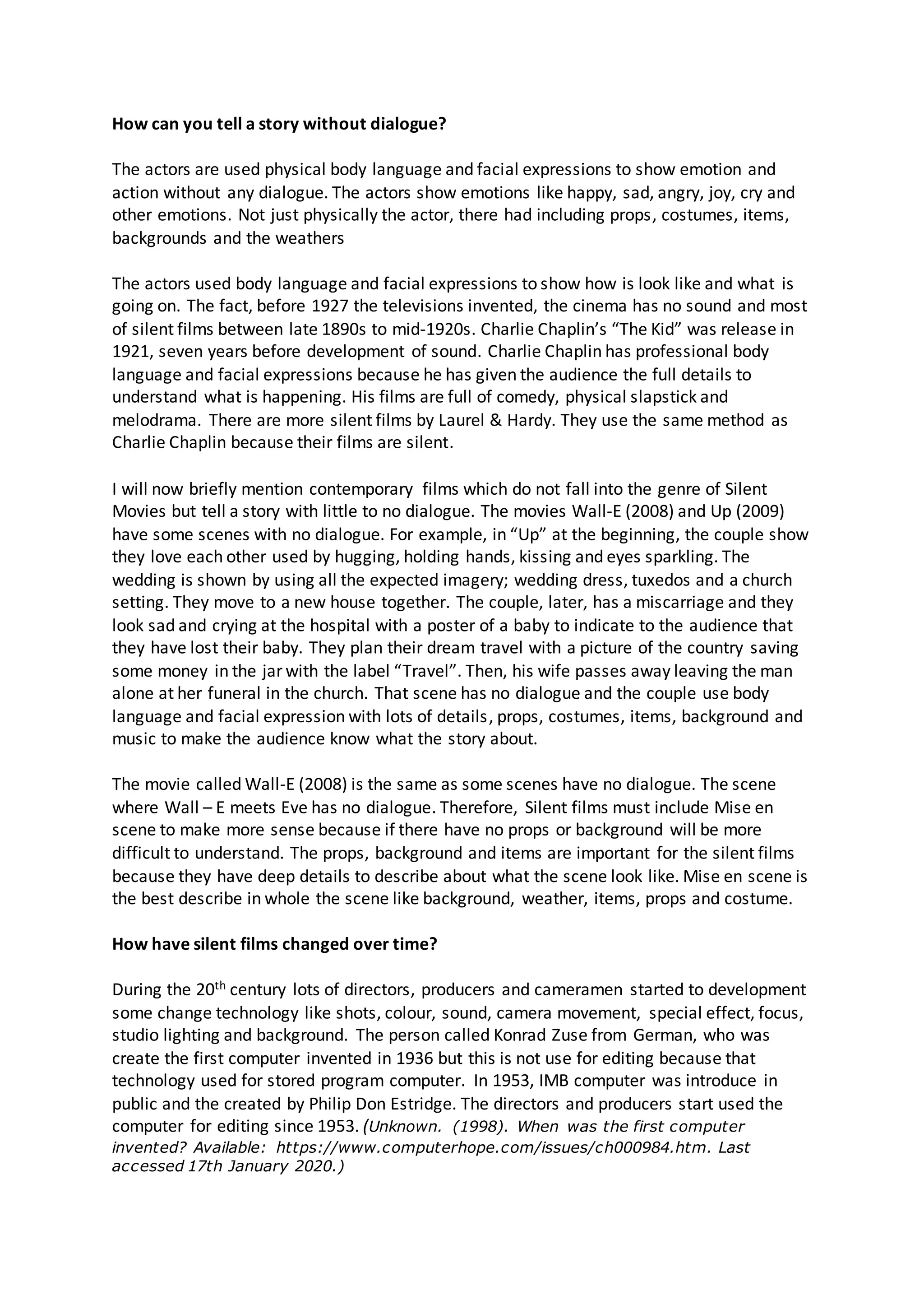 Comedy movie essay (spelling and grammar) | DOCX