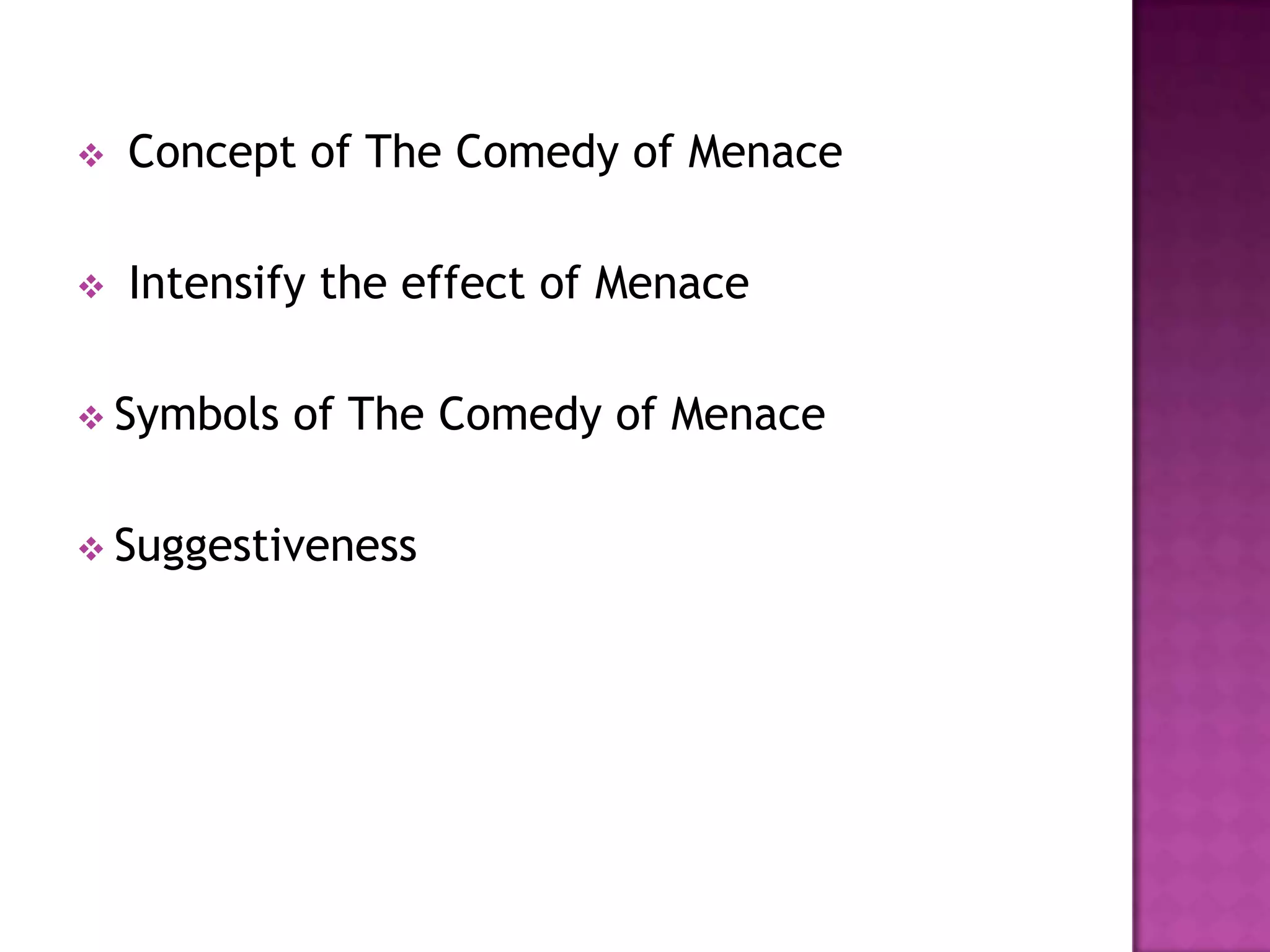 Comedy of Menace in The Birthday Party | PPTX