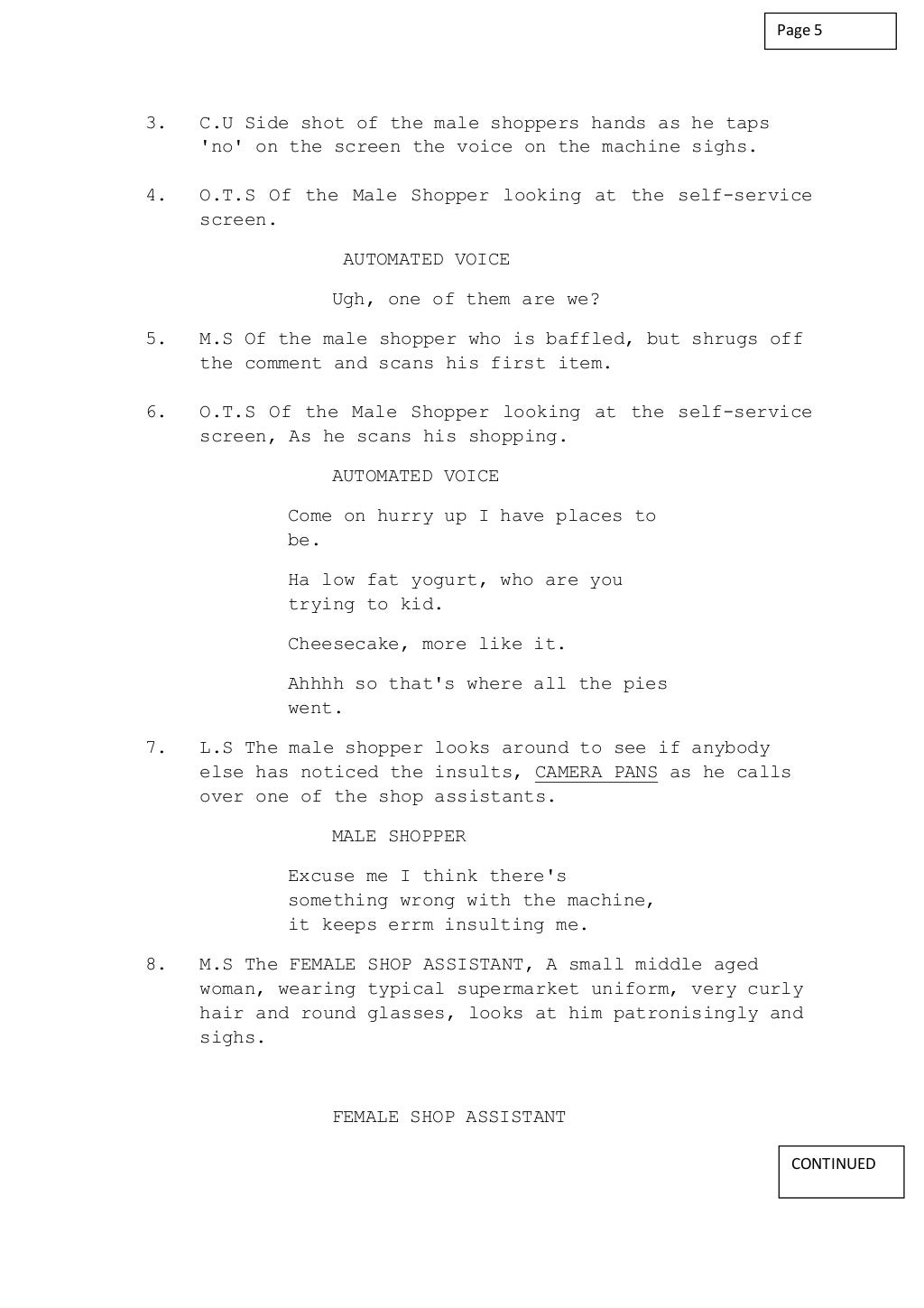 Comedy sketches sscript2