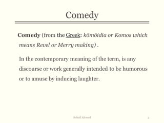 Comedy through ages by sohail ahmed | PDF