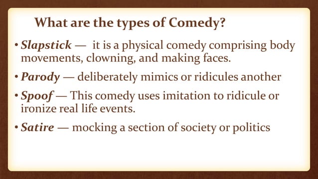 Comedy & Tragicomedy.pptx | Comedy | Genres