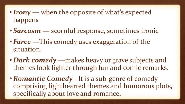 Comedy & Tragicomedy.pptx | Comedy | Genres