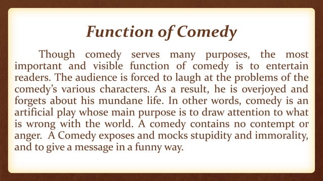 Comedy & Tragicomedy.pptx | Comedy | Genres