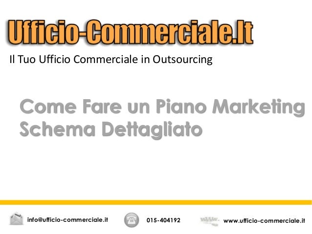 Come fare un Piano Marketing, Schema Dettagliato Come fare un Piano Marketing, Schema Dettagliato