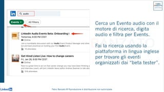 Come funziona un Evento audio su LinkedIn | PDF