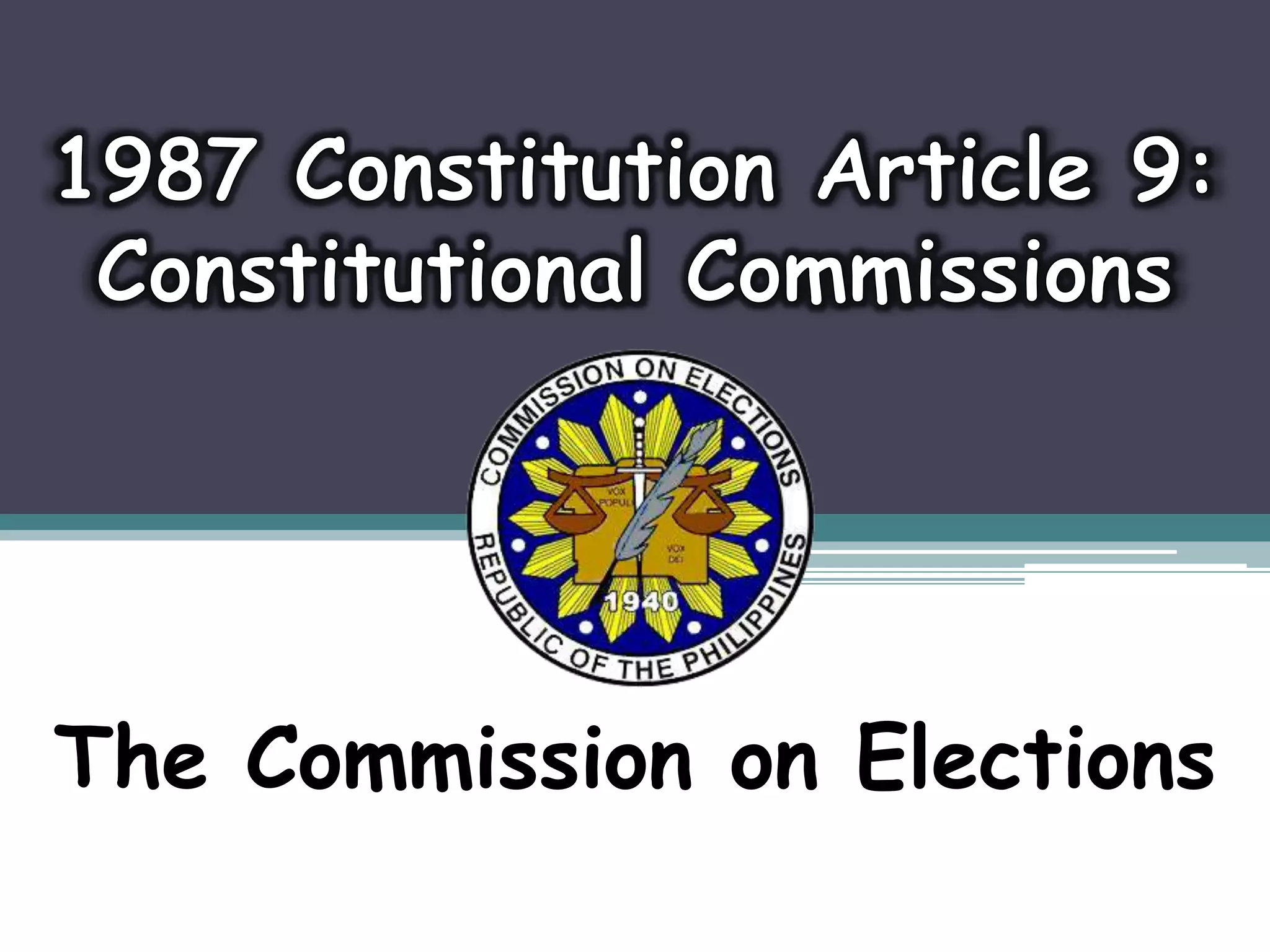 Commission on Elections | PPTX