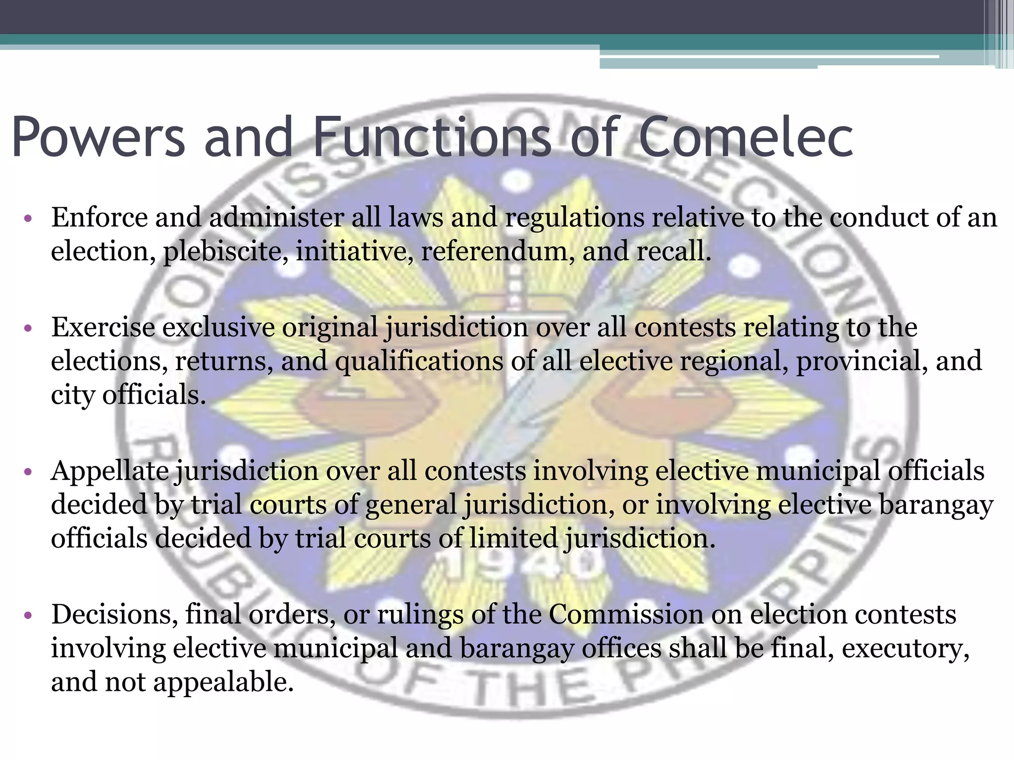 Commission on Elections | PPTX