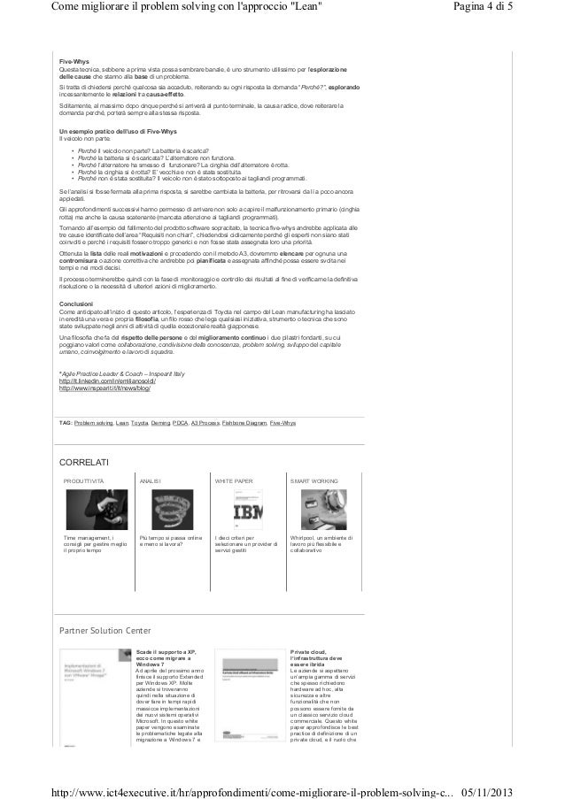 Come migliorare il problem solving con l'approccio lean