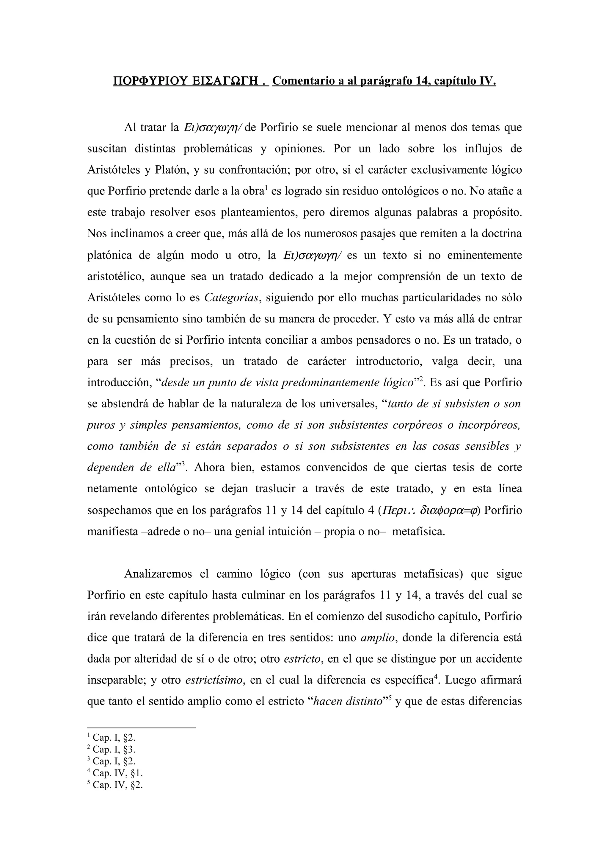 Comentario a la Isagoge | PDF