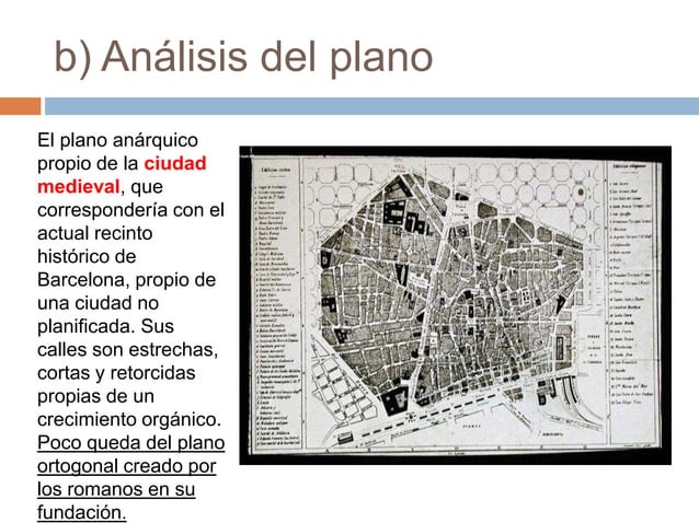 Comentario del plano urbano de Barcelona | PPTX