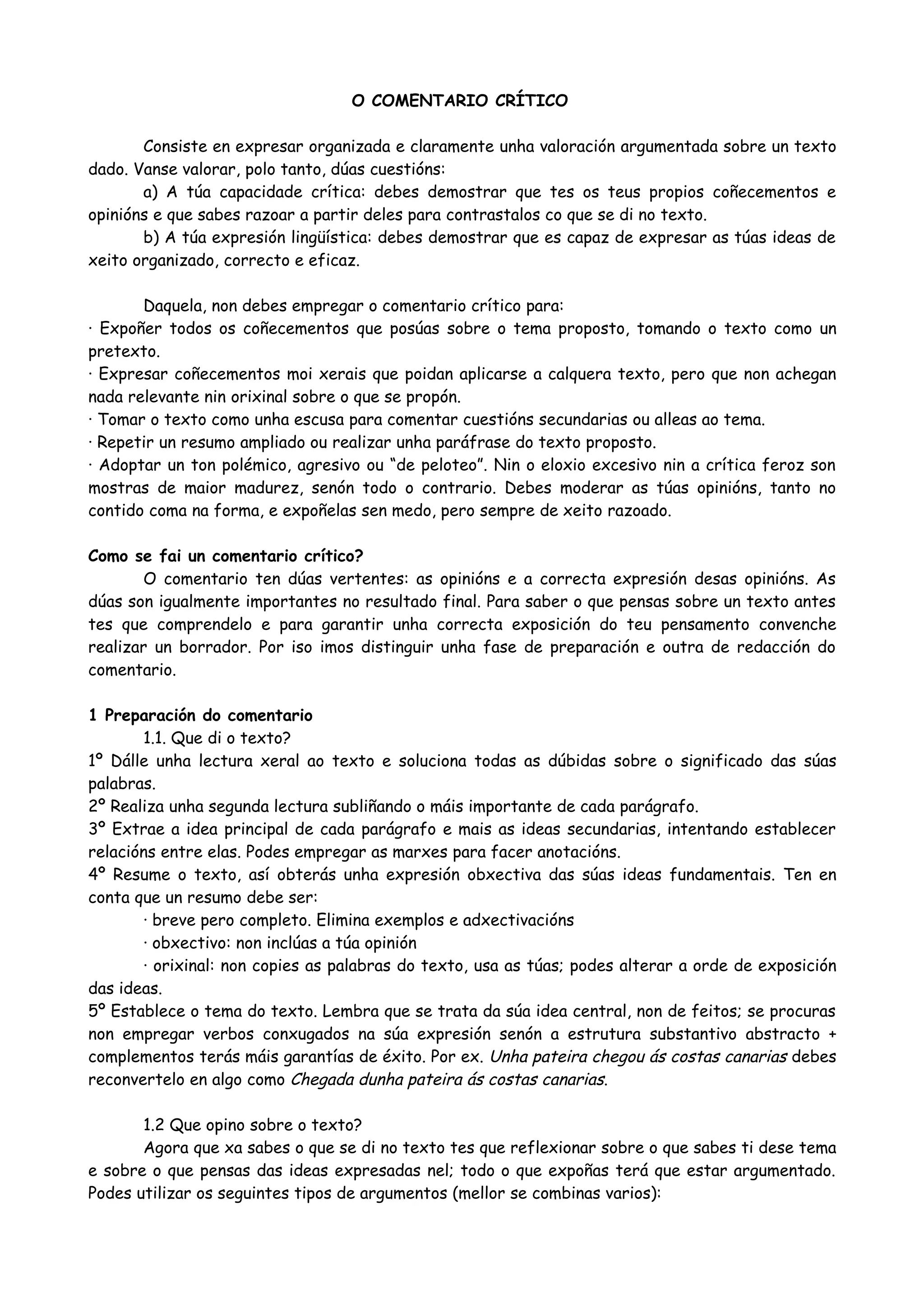 Comentario exercicios | PDF
