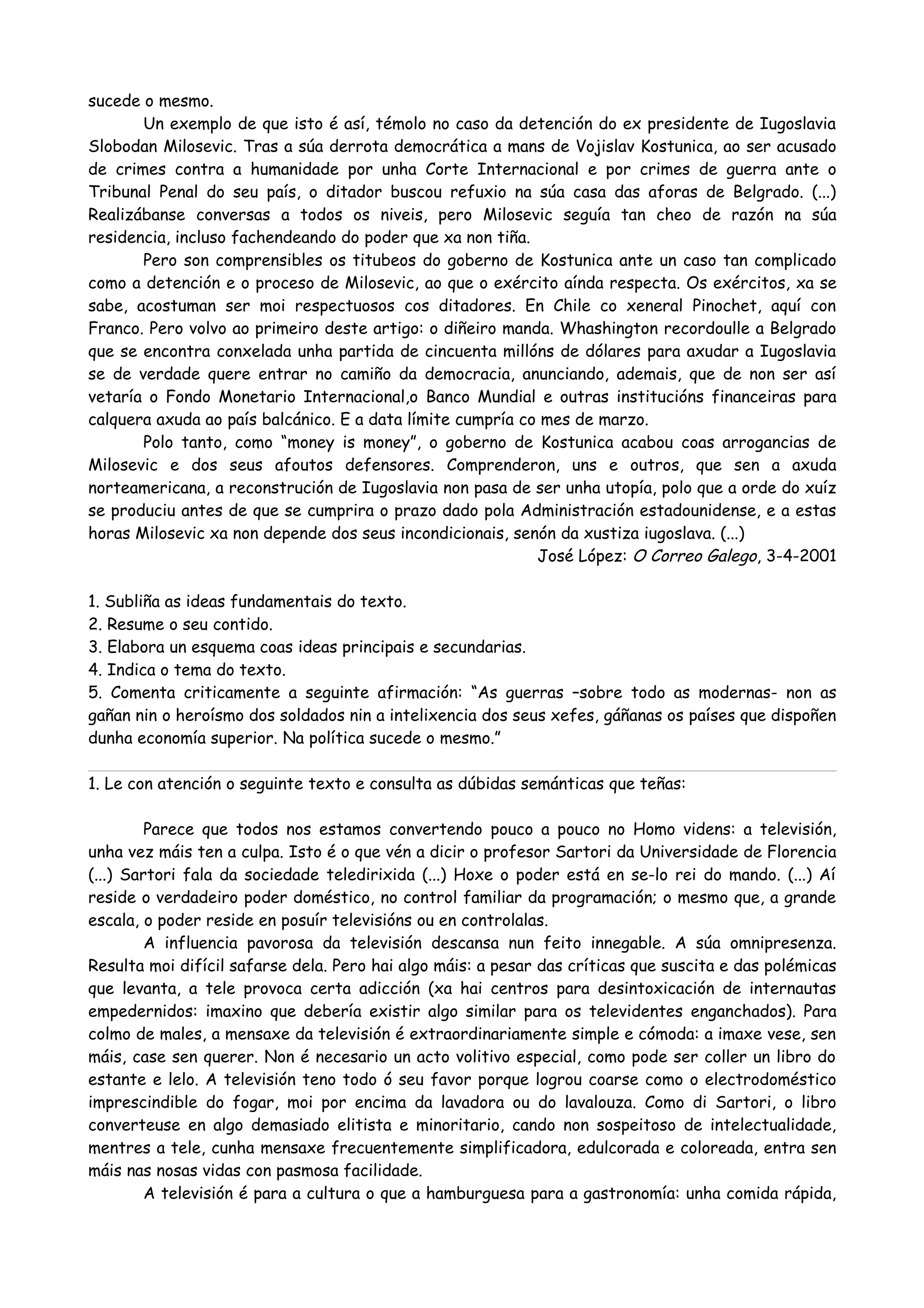 Comentario exercicios | PDF