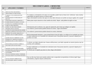 comentarios descriptivos de los estudiantes del nivel primario2018. | DOCX