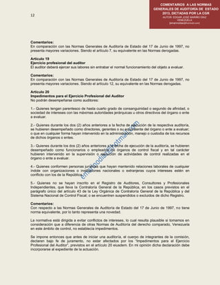 Comentarios a las Normas Generales de Auditoria de Estado (CGR)2013 por ...
