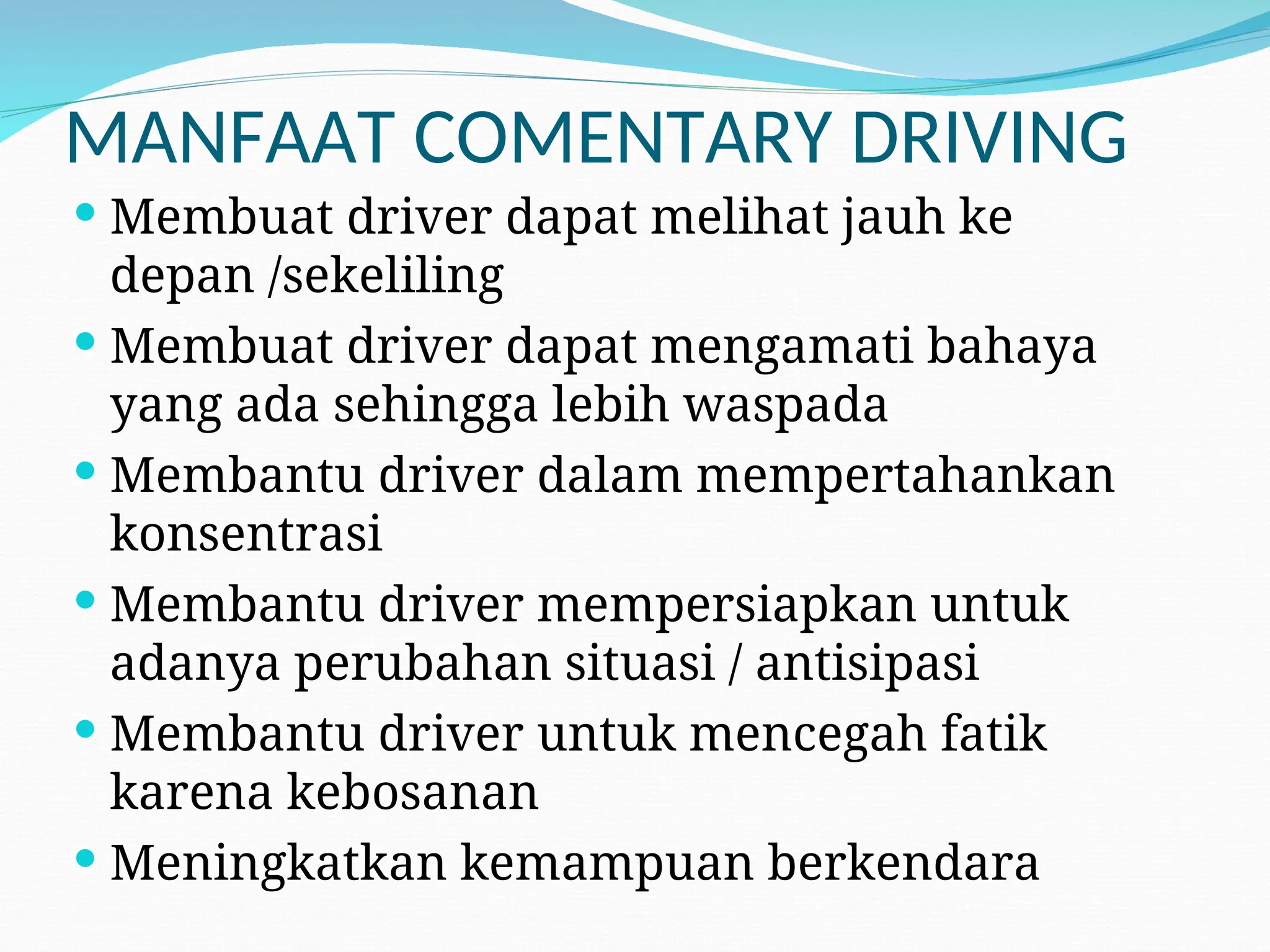 Driving light vehicle comentary for safety rules | PPT