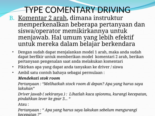 Driving light vehicle comentary for safety rules | PPT